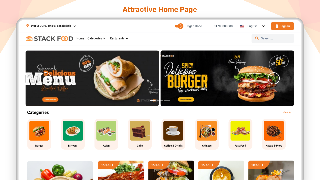StackFood - React User Website by sixamtech | CodeCanyon